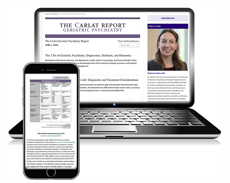 The Carlat Geriatric Psychiatry Report - Online Access for 1 Year ...