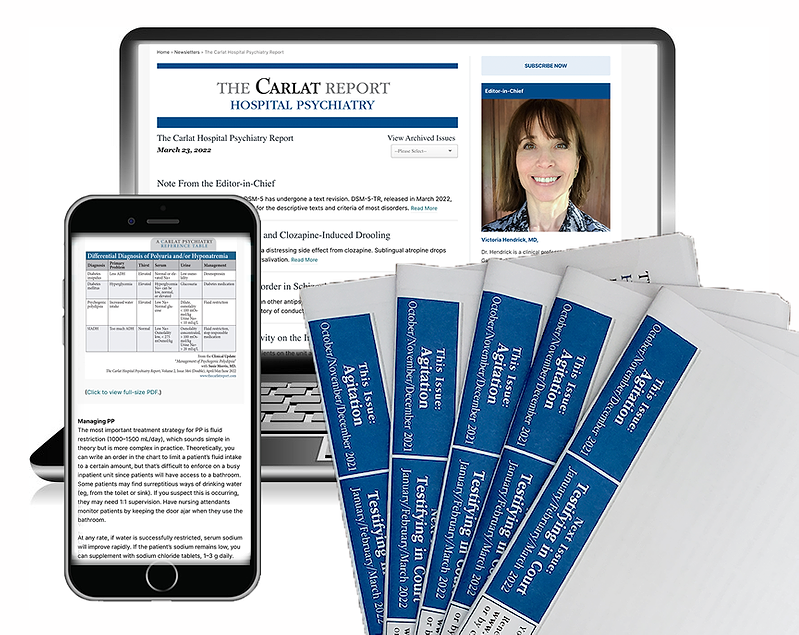 The Carlat Hospital Psychiatry Report - Print and Online for 1 Year ...